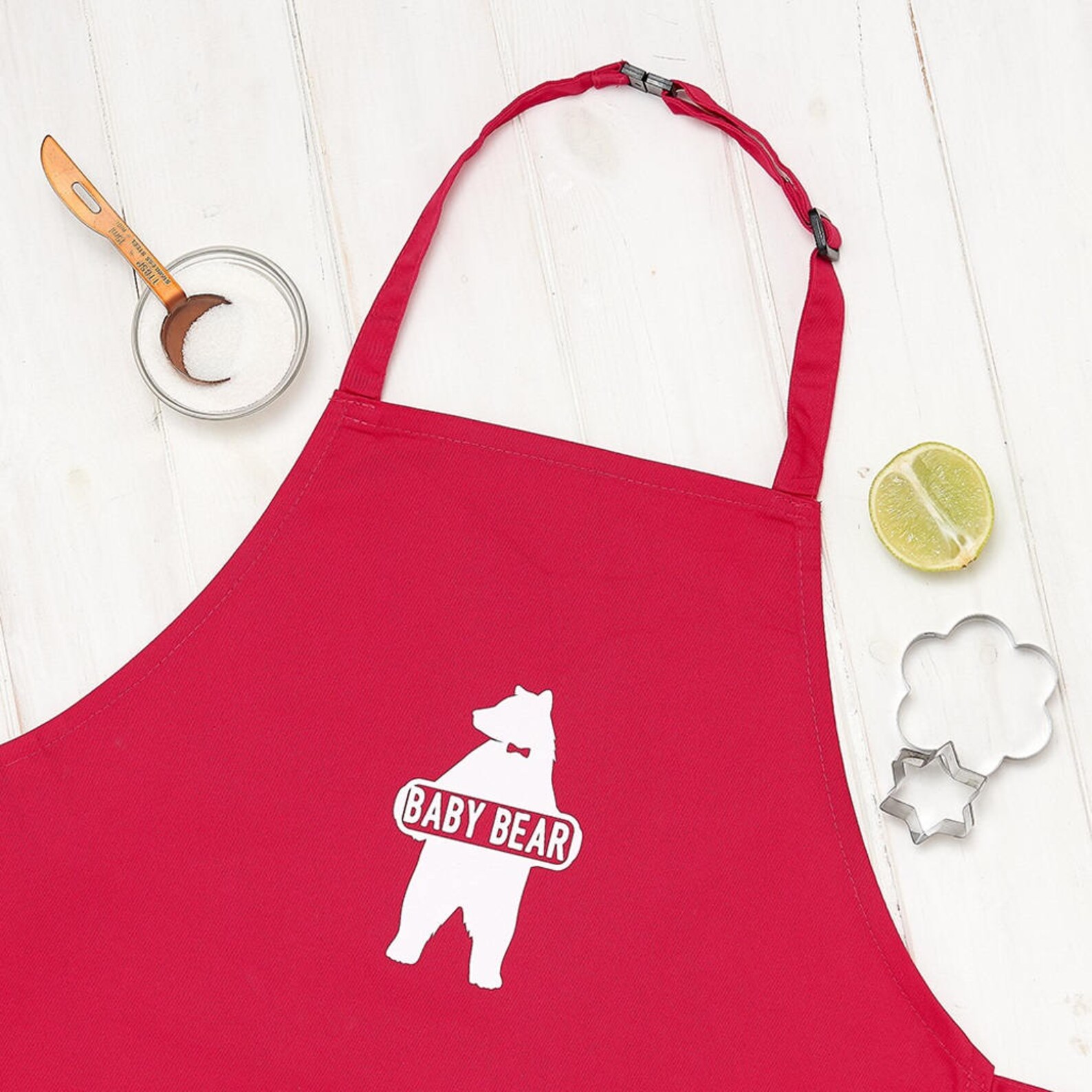 Personalised Daddy Bear and Baby Bear Apron Set | Etsy