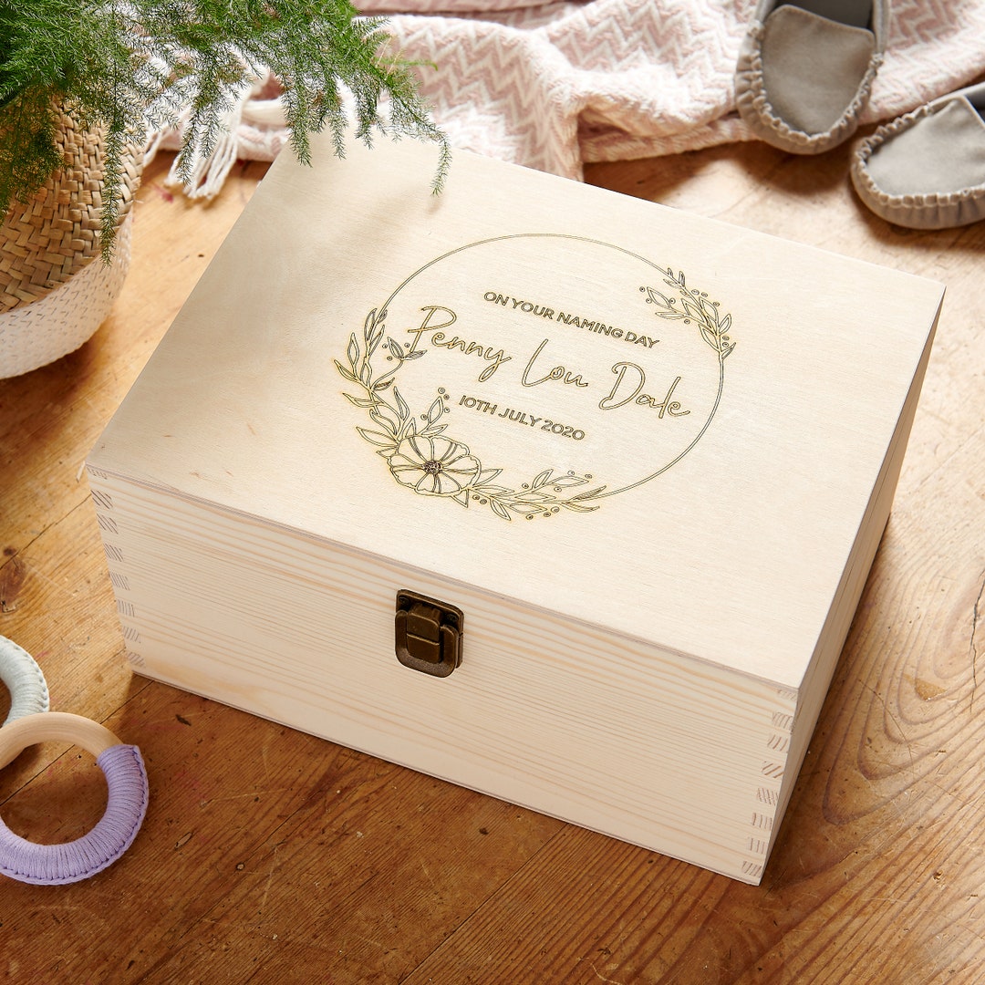 Personalised Floral Christening Gift Box - Etsy