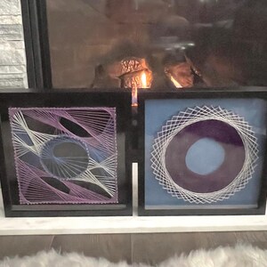Vintage Bohemian String Art Set: Geometric Framed Wall Decor - Etsy