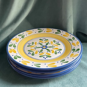 Pier 1 Solimar Hand Painted Earthenware Dinner Plates Set of 4 - Etsy