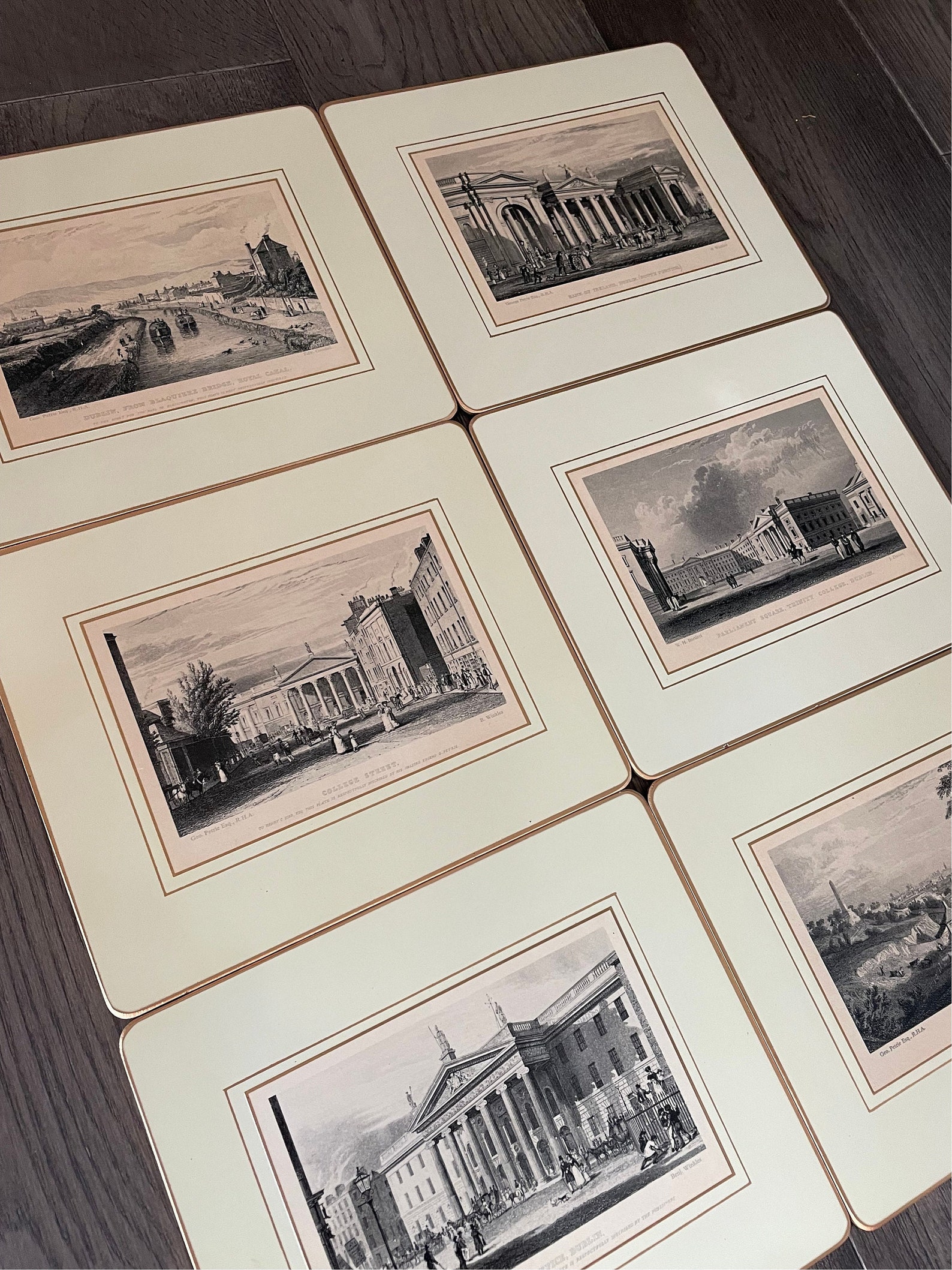 Vintage Scenes From Dublin Pimpernel Art Print Cork Backed Placemats Set of 6 - Etsy