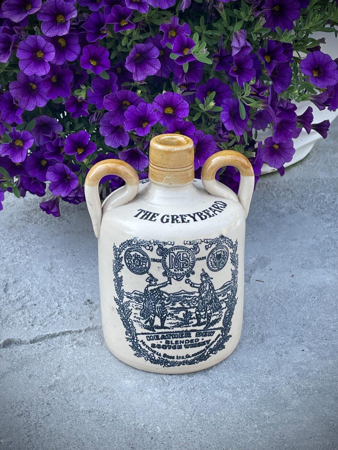Vintage Greybeard Heather Dew Scotch Jug: Scottish Stoneware Pottery - Etsy