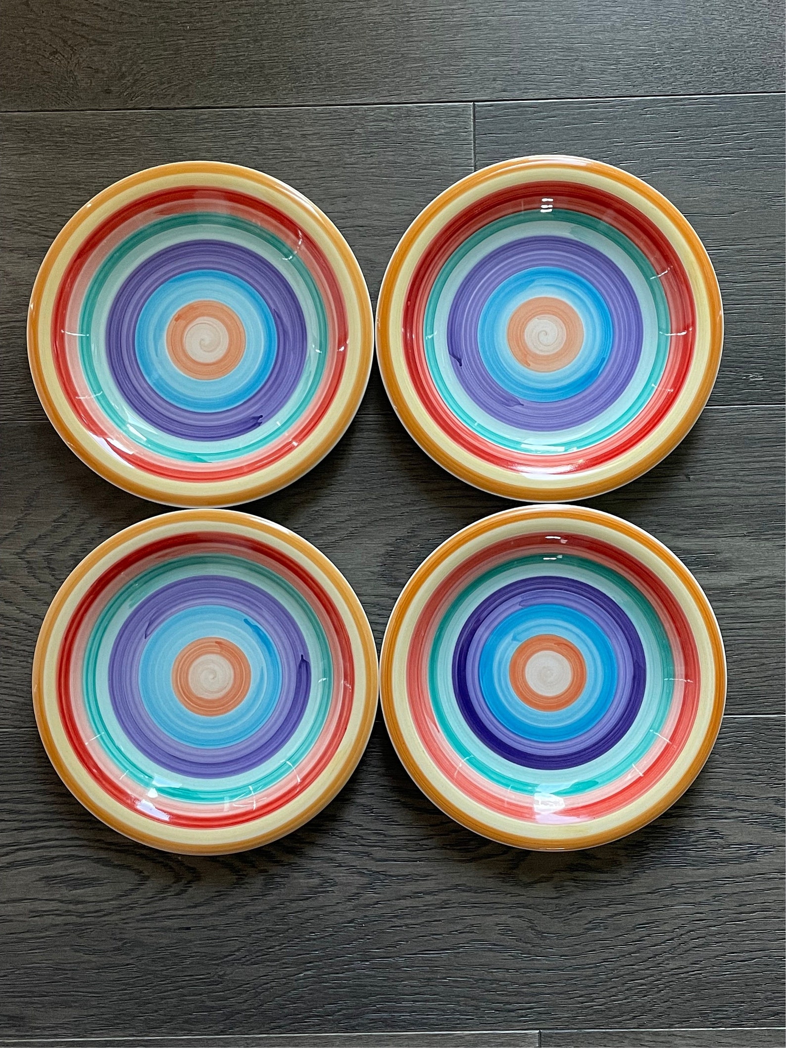 Vintage Rondo Tabletops Unlimited Multicolor Rainbow Circular Brush ...