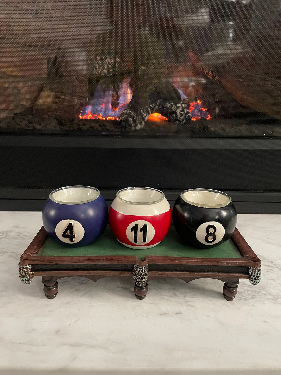 Billiard Table and Billiard Balls Tea Light Holders - Etsy
