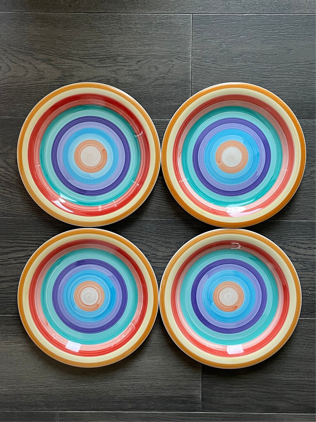 Vintage Rondo Tabletops Unlimited Multicolor Rainbow Circular Brush ...