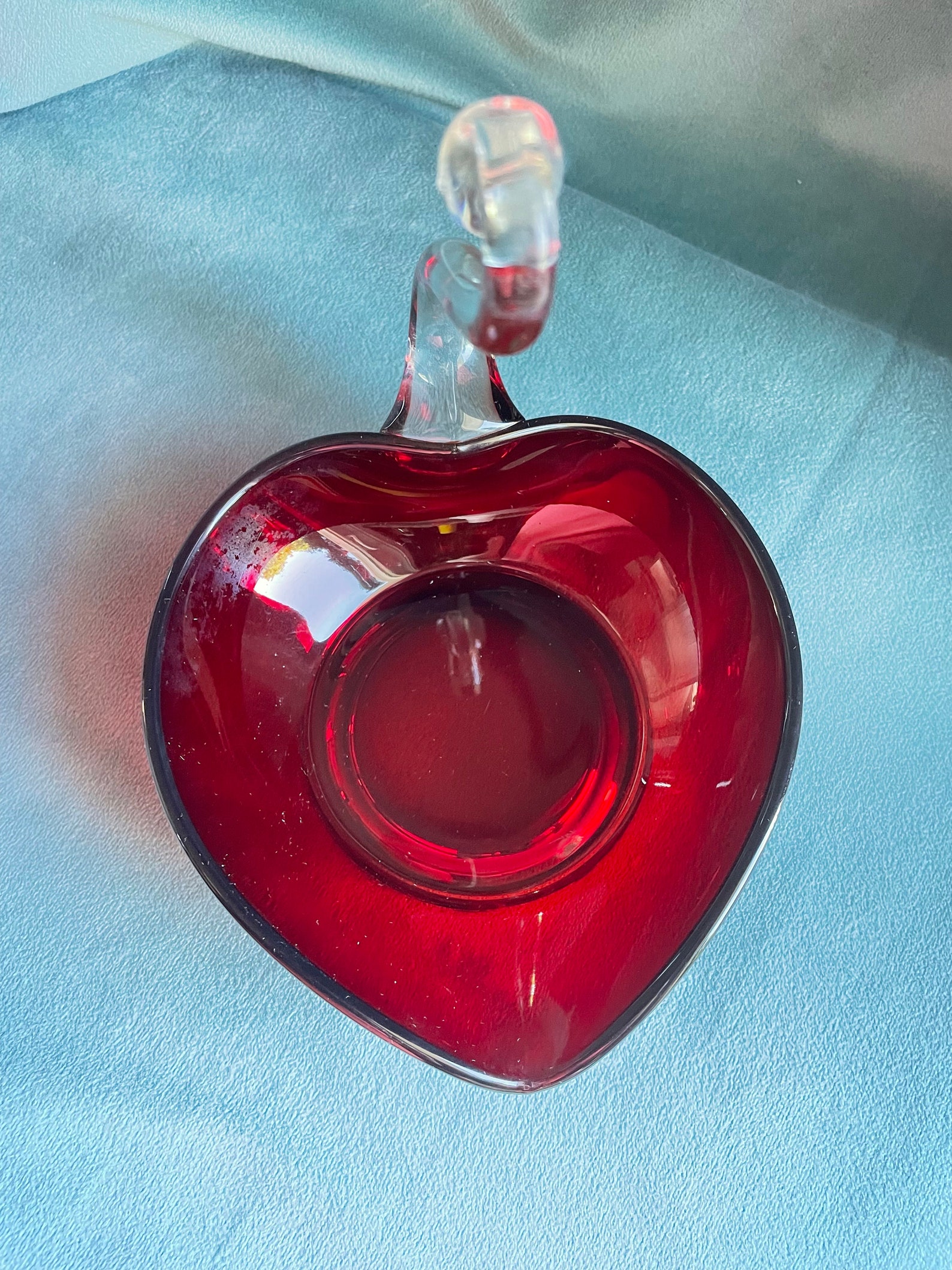 Vintage Duncan Miller Ruby Red & Clear Glass Swan Trinket Dish - Etsy