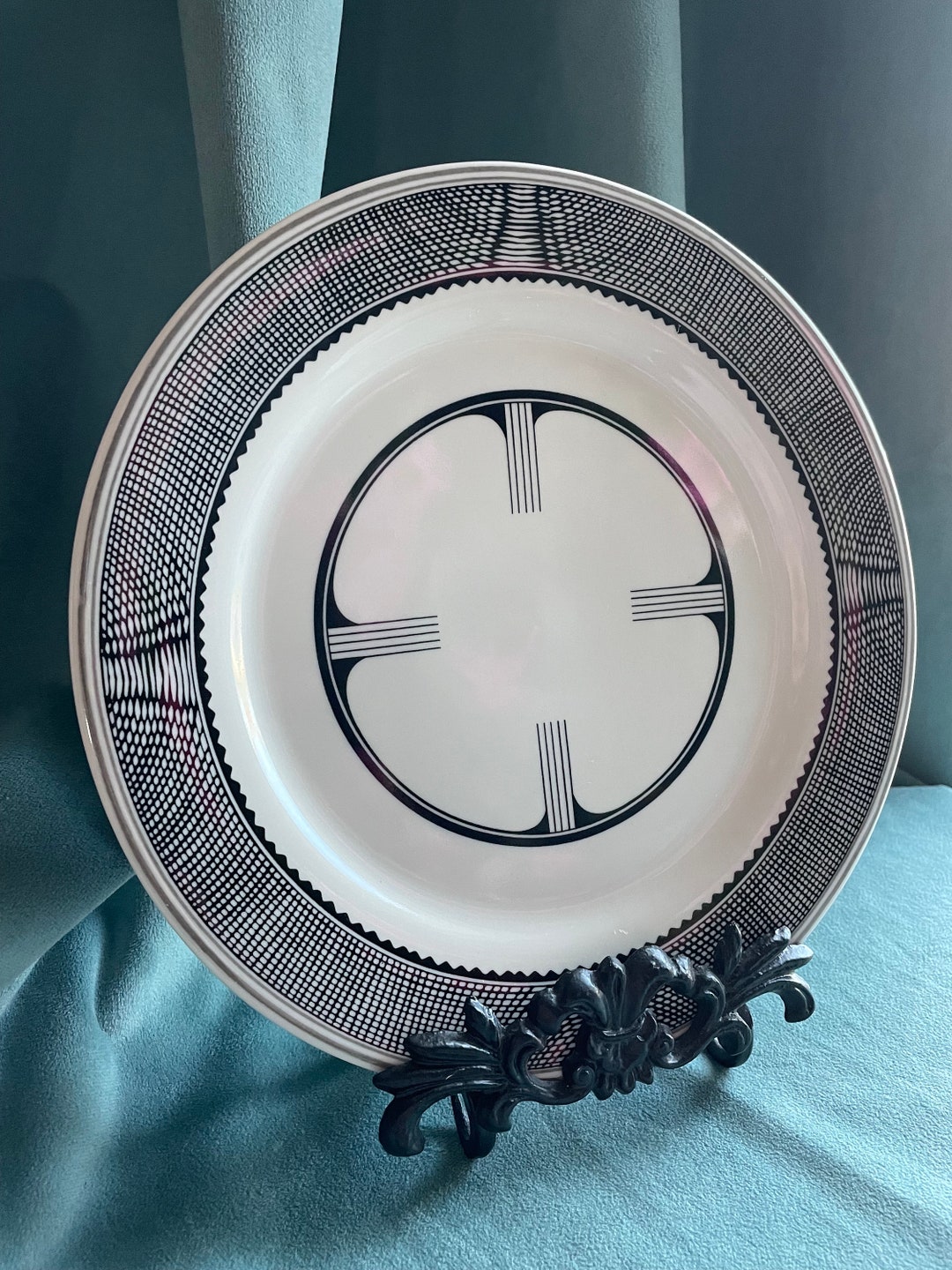 Ancient Mimbreno Indian Santa Fe Dining Car Plate Reproduced by HF ...