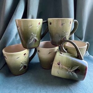 Better Homes & Gardens Olive Villa Stoneware Coffee or Tea Mugs Set of ...