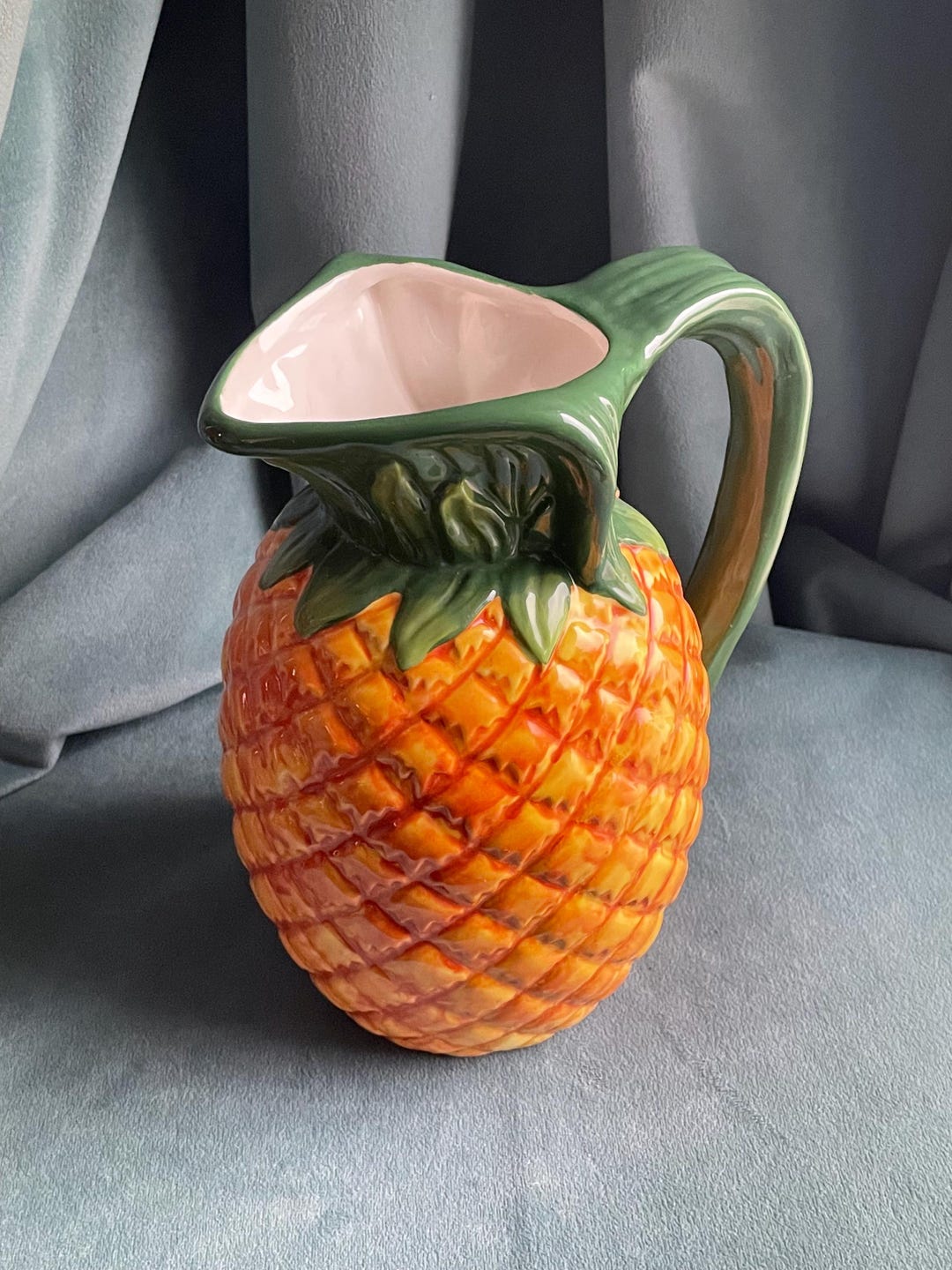 Hand Painted Pineapple Ceramic Pitcher by Nature's Home - Etsy