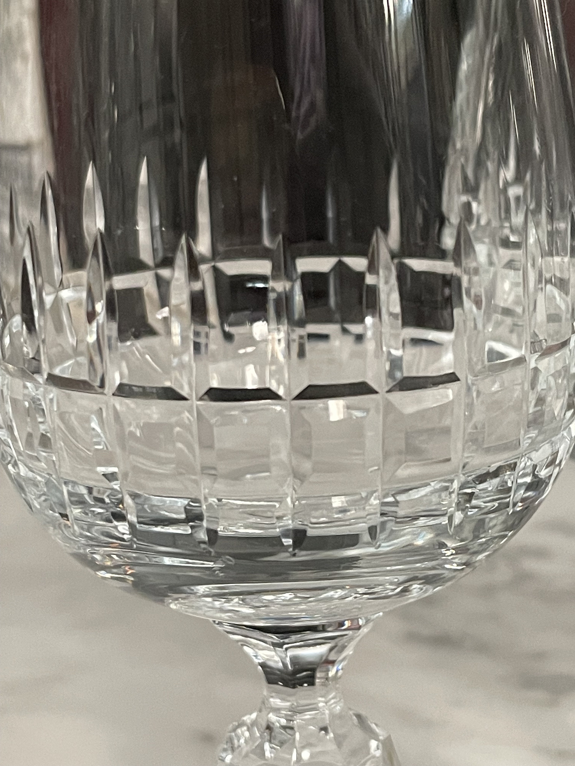 Vintage Bohemia Crystal Belfast Wine Glasses Vertical & Horizontal Cuts ...