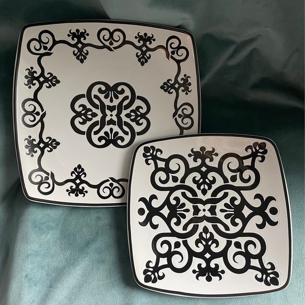Black and White Dinner Plate Stoneware - Etsy