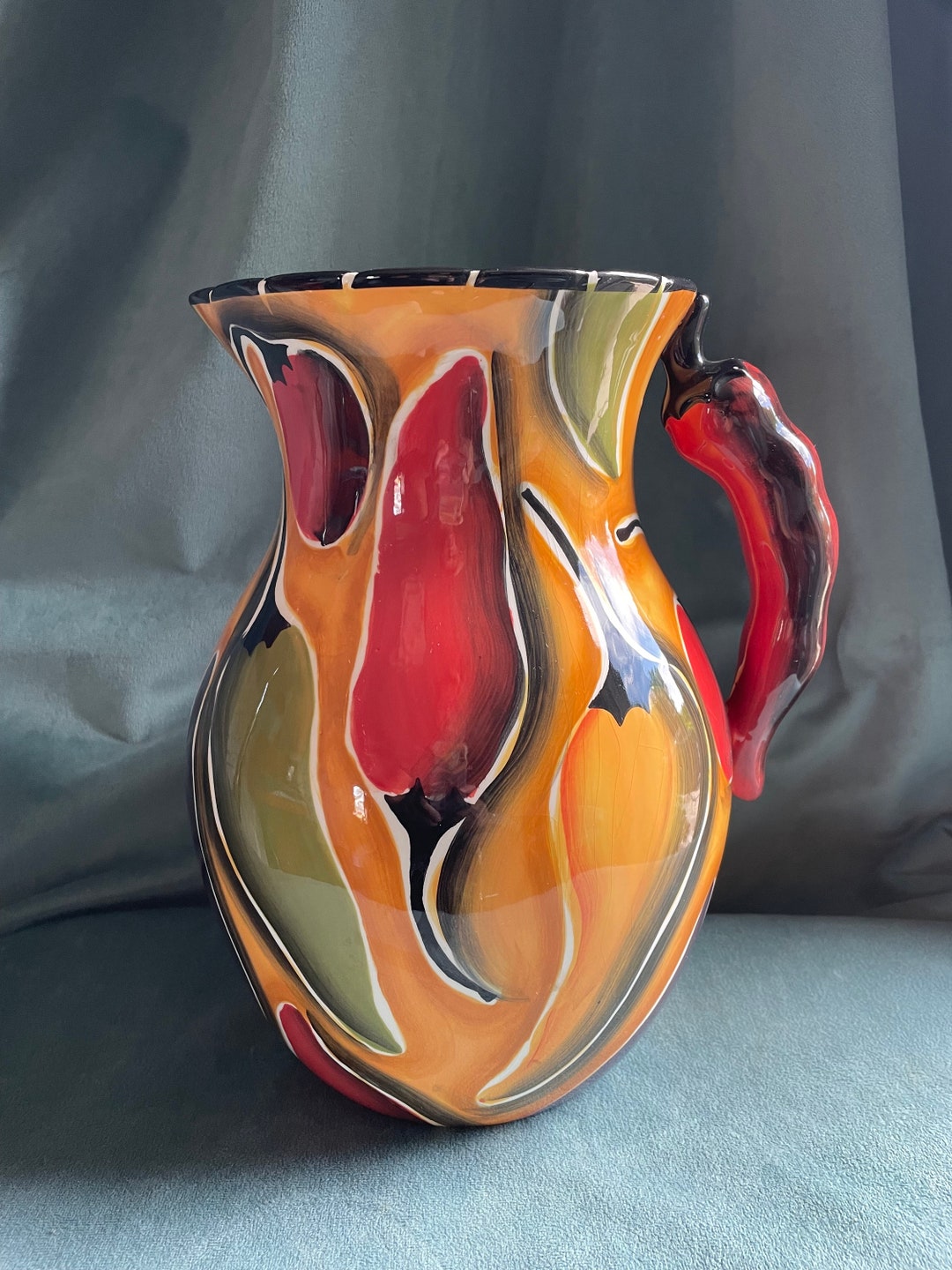 Clay Art Cayenne Ceramic Large Cayenne Pepper Pitcher - Etsy