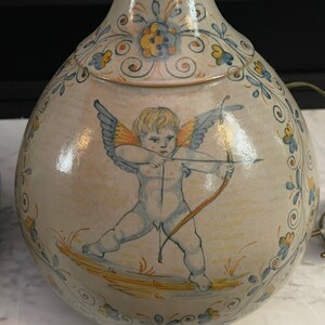 Vintage Antonio Margaritelli Deruta Italy Ceramic Pottery Cherub Lamps ...