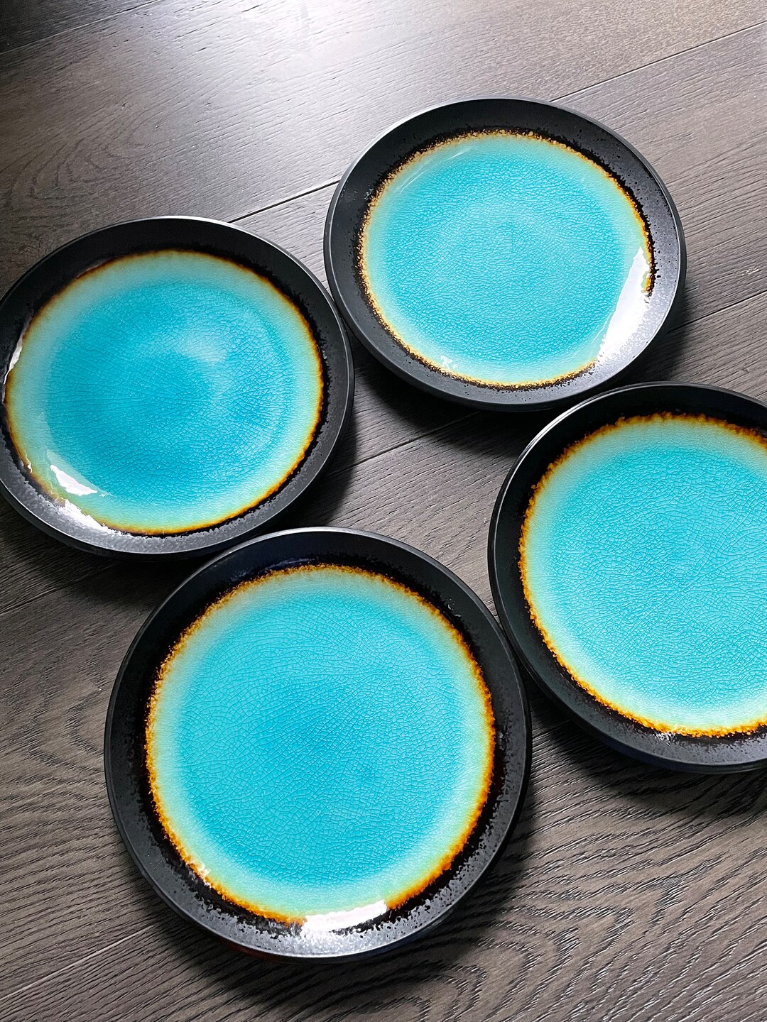 Over and Back Metropolitan Blue Stoneware Salad, Appetizer or Snack ...