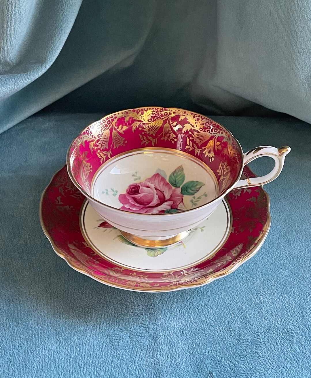 Vintage Paragon Double Warrant Pink Rose Teacup & Saucer Bone China ...