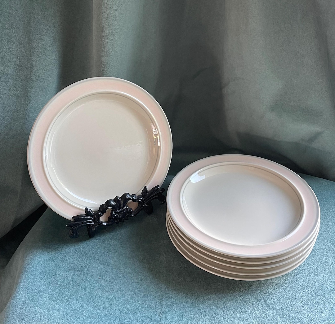 Vintage Ranmaru Pastel Pink Stoneware Plates - Set of 6 - Etsy