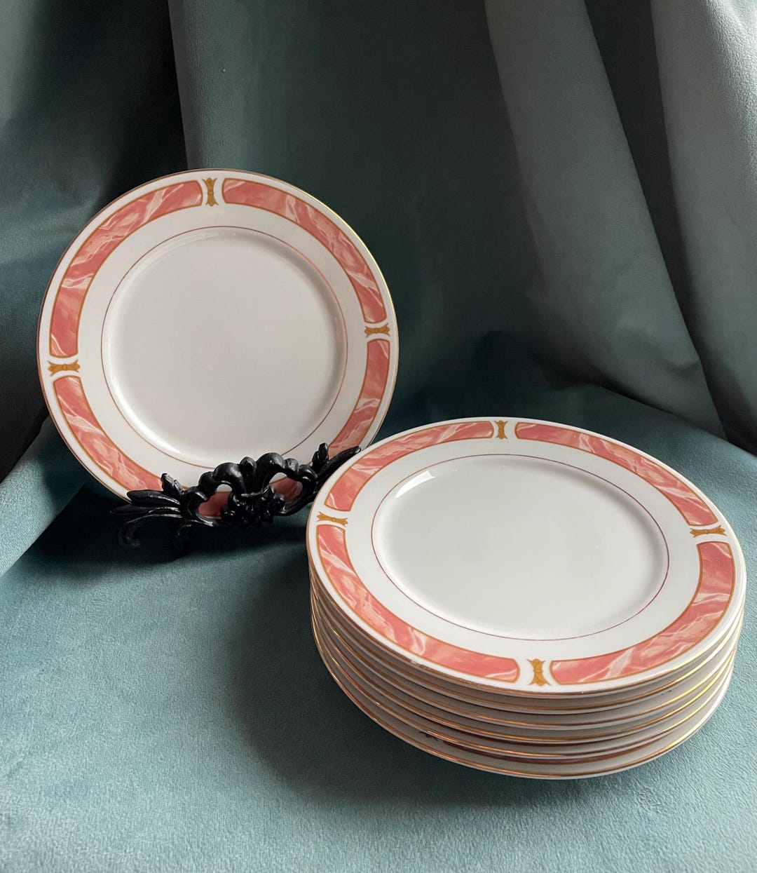 Vintage Sango Majesty Pink Marble Fine China Appetizer, Salad or ...