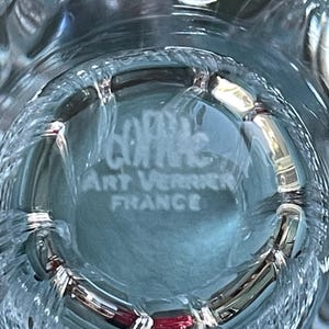 Vintage Cofrac Art Verrier France Hand Blown Crystal Floral Table Vase ...