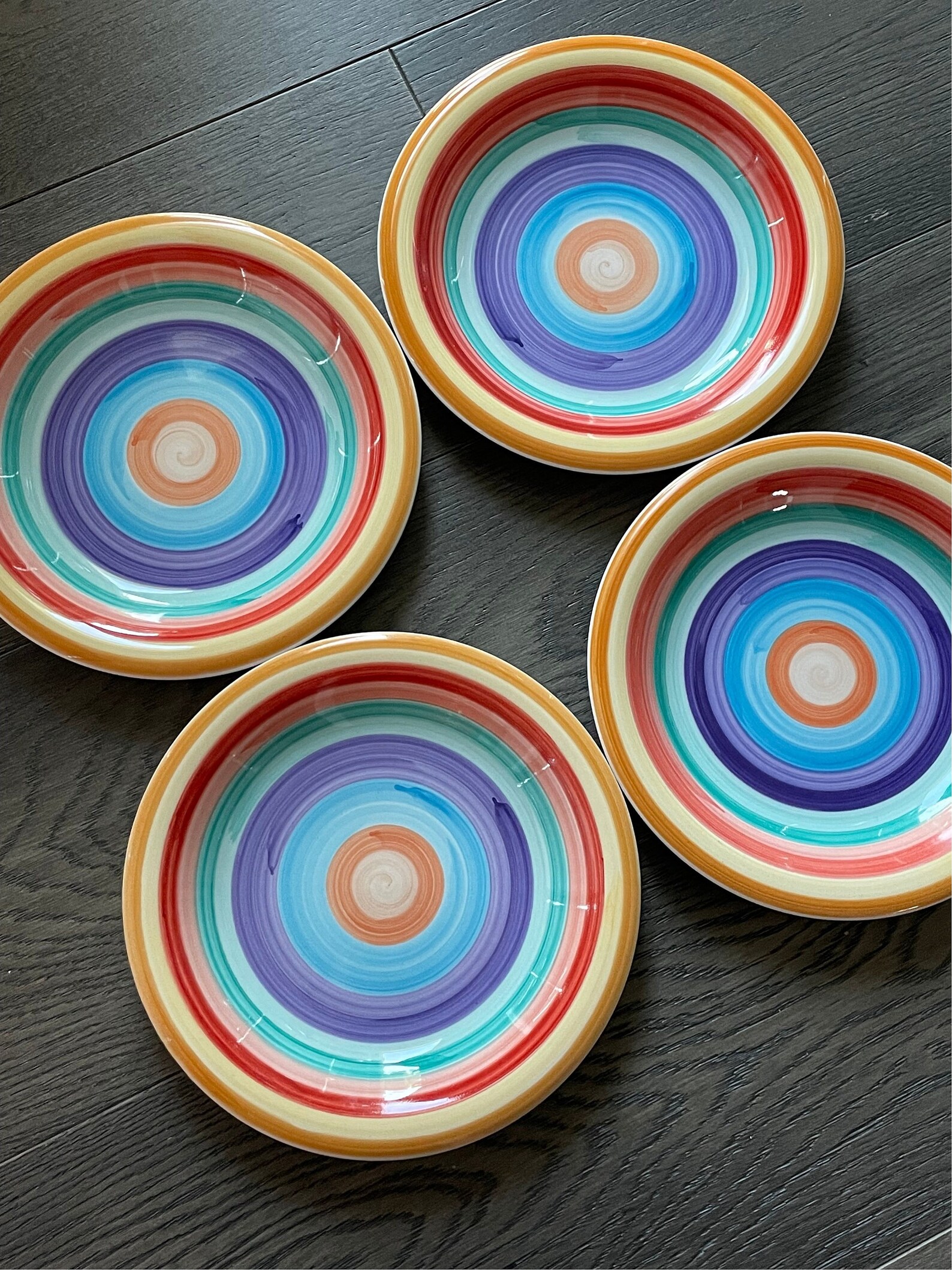 Vintage Rondo Tabletops Unlimited Multicolor Rainbow Circular Brush ...
