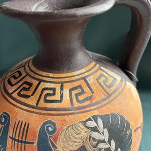 Vintage Greek Key Hand Painted Small Clay Art Pottery Pitcher Jug - Etsy