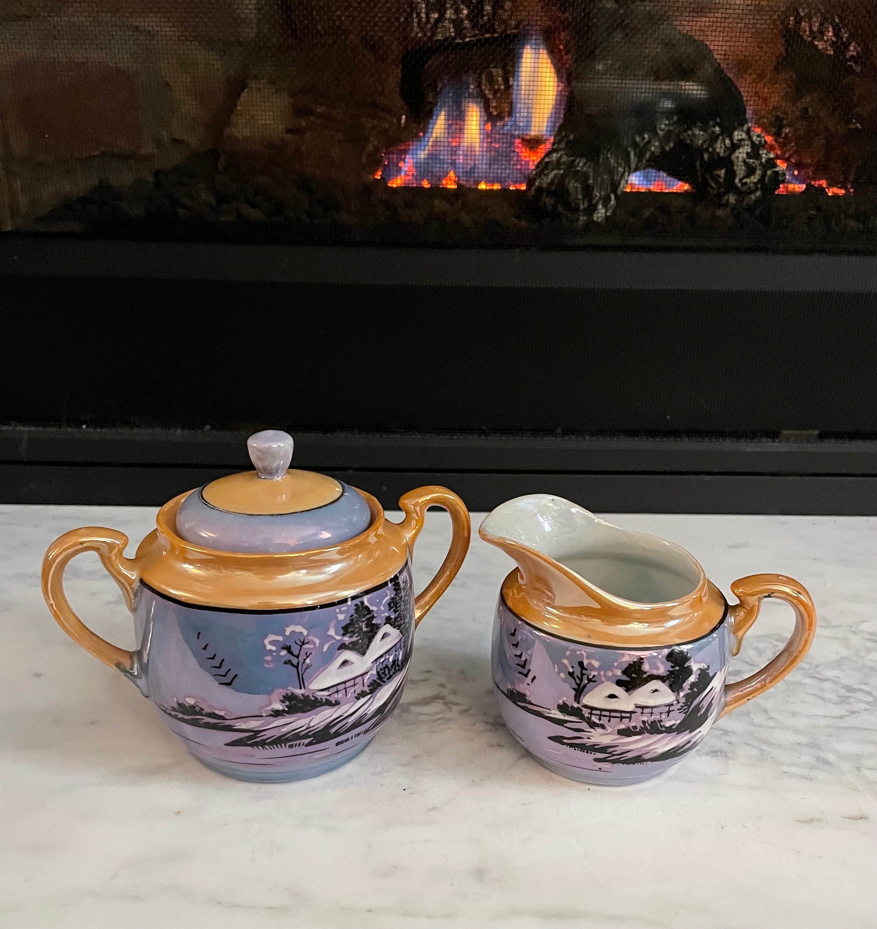 Vintage Takito Japanese Lusterware Hand Painted Porcelain Tea Set - Etsy