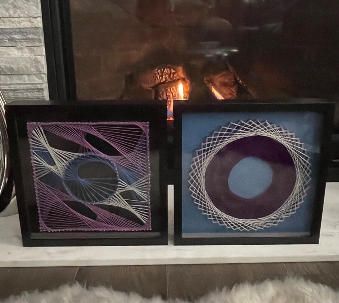 Vintage Retro Bohemian Abstract String Art and Nail Geometric - Etsy