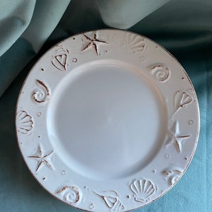 Thomson Pottery Coastal Hampton Seashell and Starfish Embossed Rustic ...