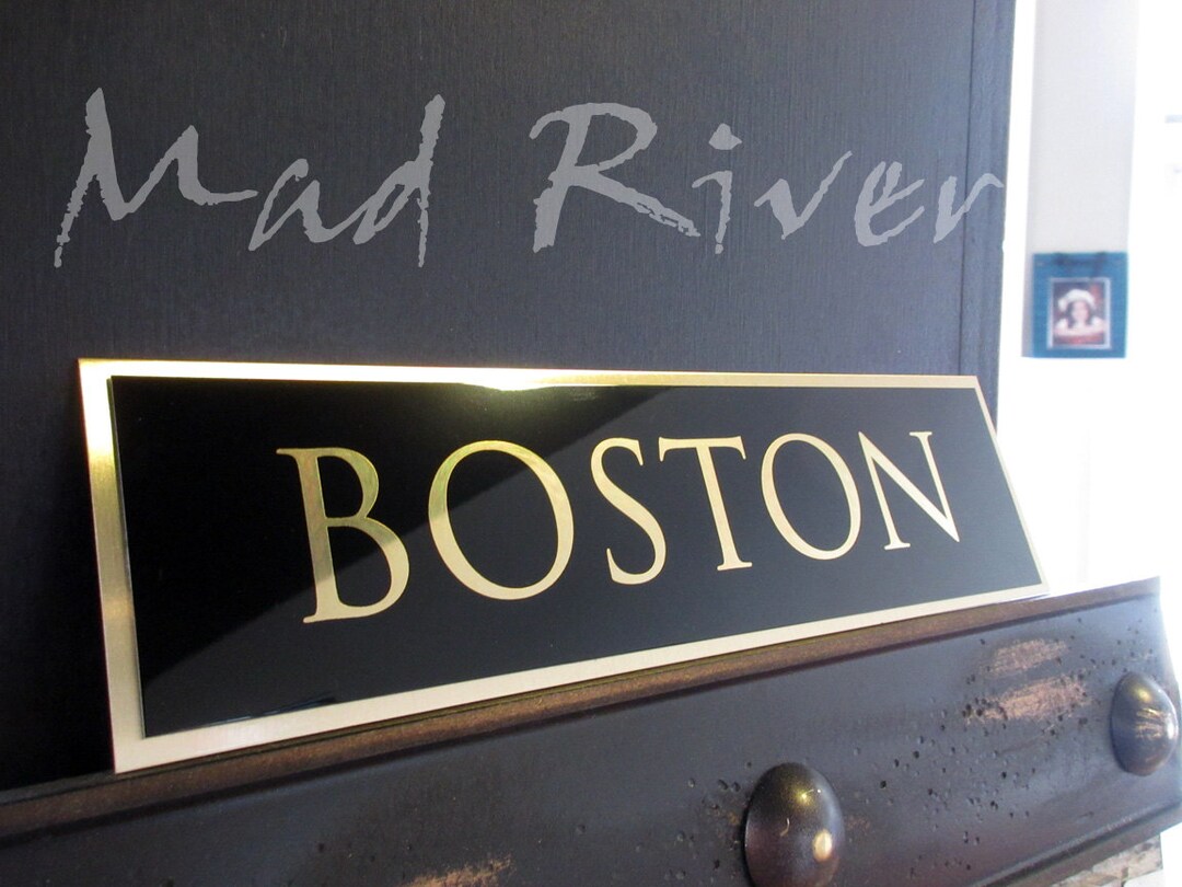 8" X 2" Name Plate With Gold Background - Etsy
