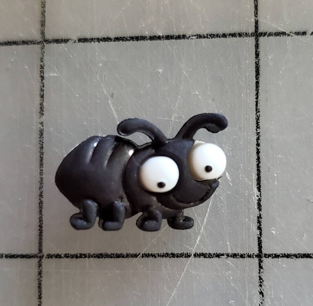 Critter Buttons, Black Ant Ants Bug Bugs. Wounderful Detail. Googly Eye ...