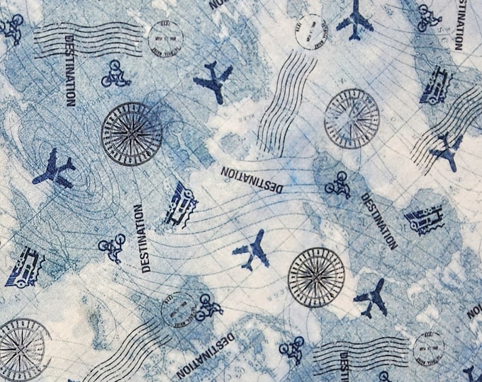 Travel Vintage Style Map Maps Plane Ship Ocean Cruise. Pre-cut FAT ...