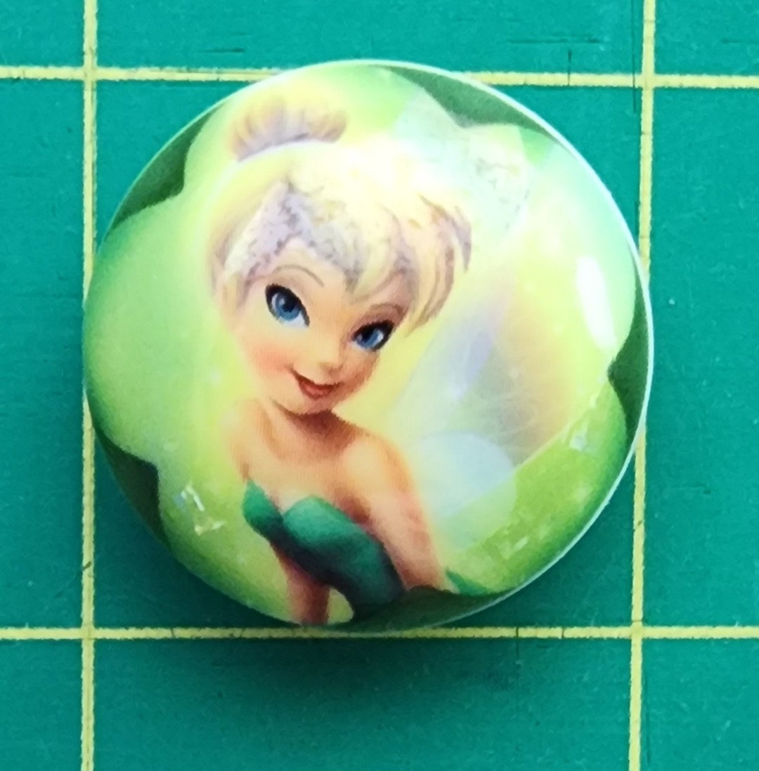 Round Tinker Bell Thick Glossy Domed Button. Nice Detail. 2 Fun ...