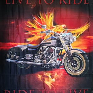 100% Cotton Quilting Fabric Panel 35"x42.5" Motorcycle Cruiser Biker ...