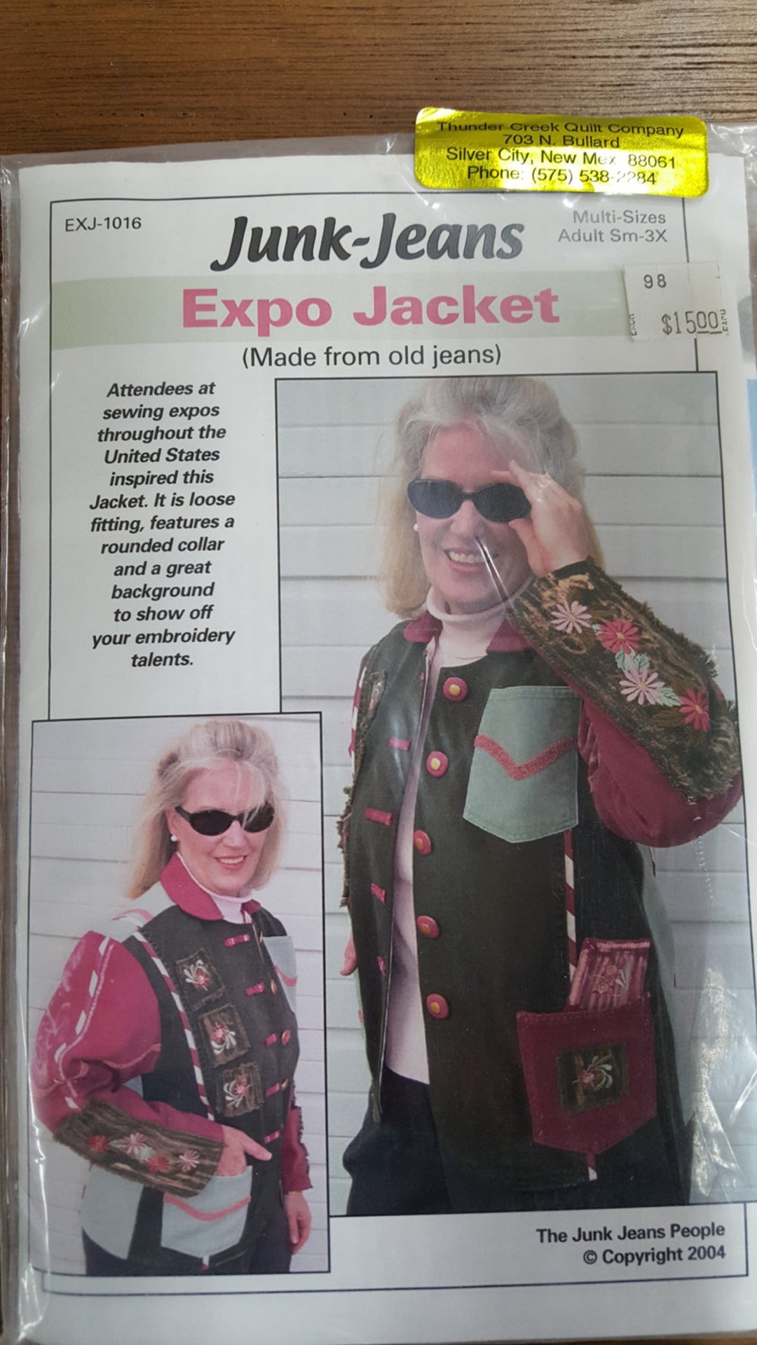 Junk-jeans Expo Jacket Exj-1016 Paper Pattern. New Un-cut Pattern. by ...