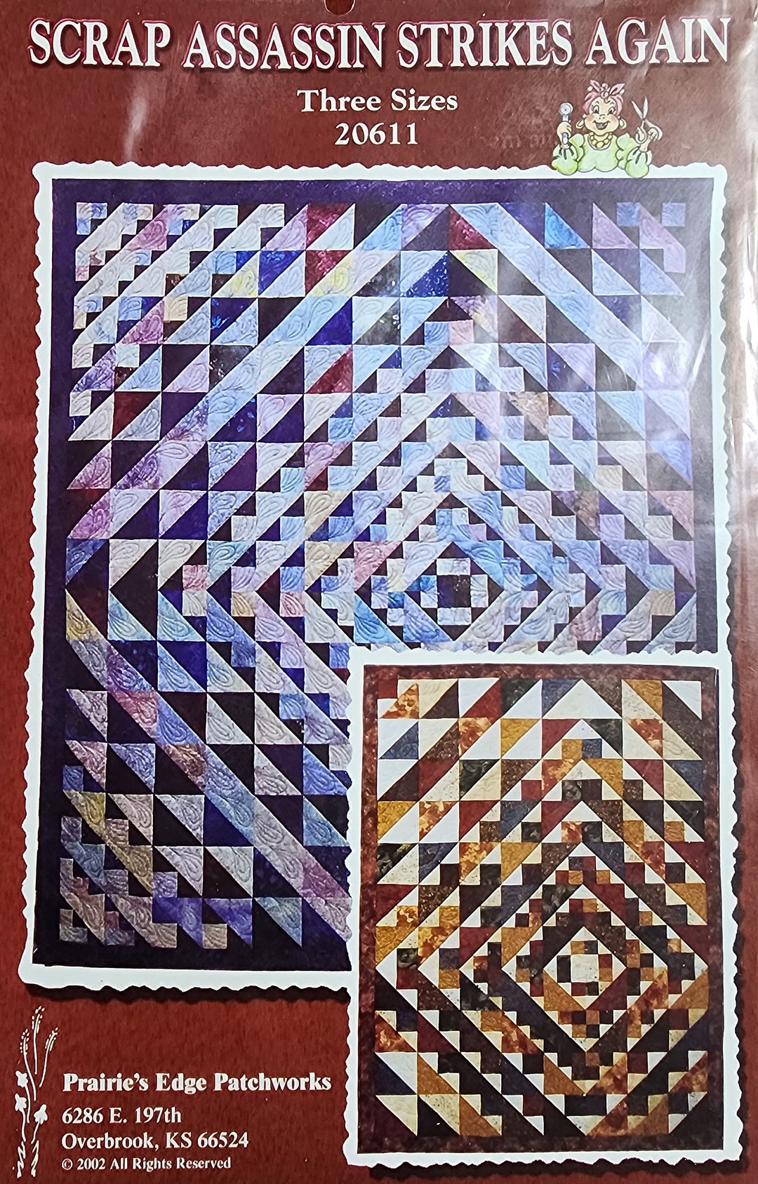 New Uncut Pattern by Prairie’s Edge Patchworks. Scrap Assassin Strikes Again in 3 Sizes, #20611 ...