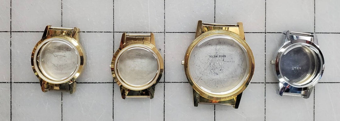 Brand New Gold and Silver Tone Empty Watch Face, Crystal. Craft, Resin ...