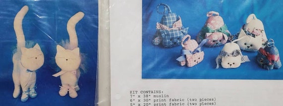 Two Stuffed Kitty Cat Kitten Kits. Adorable Finished Kitties | Etsy