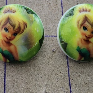 Round Tinker Bell Thick Glossy Domed Button. Nice Detail. 2 Fun ...