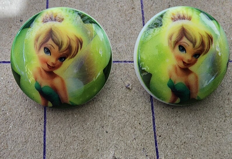 Round Tinker Bell Thick Glossy Domed Button. Nice Detail. 2 Fun ...