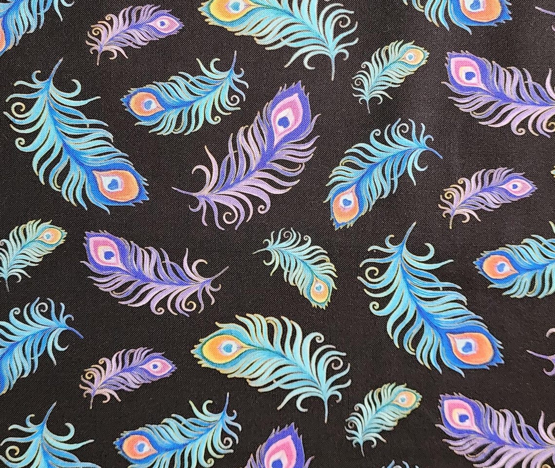 Fluffy Fanciful Fun Dark Pastel Feathers on Black. Beautiful 100% ...