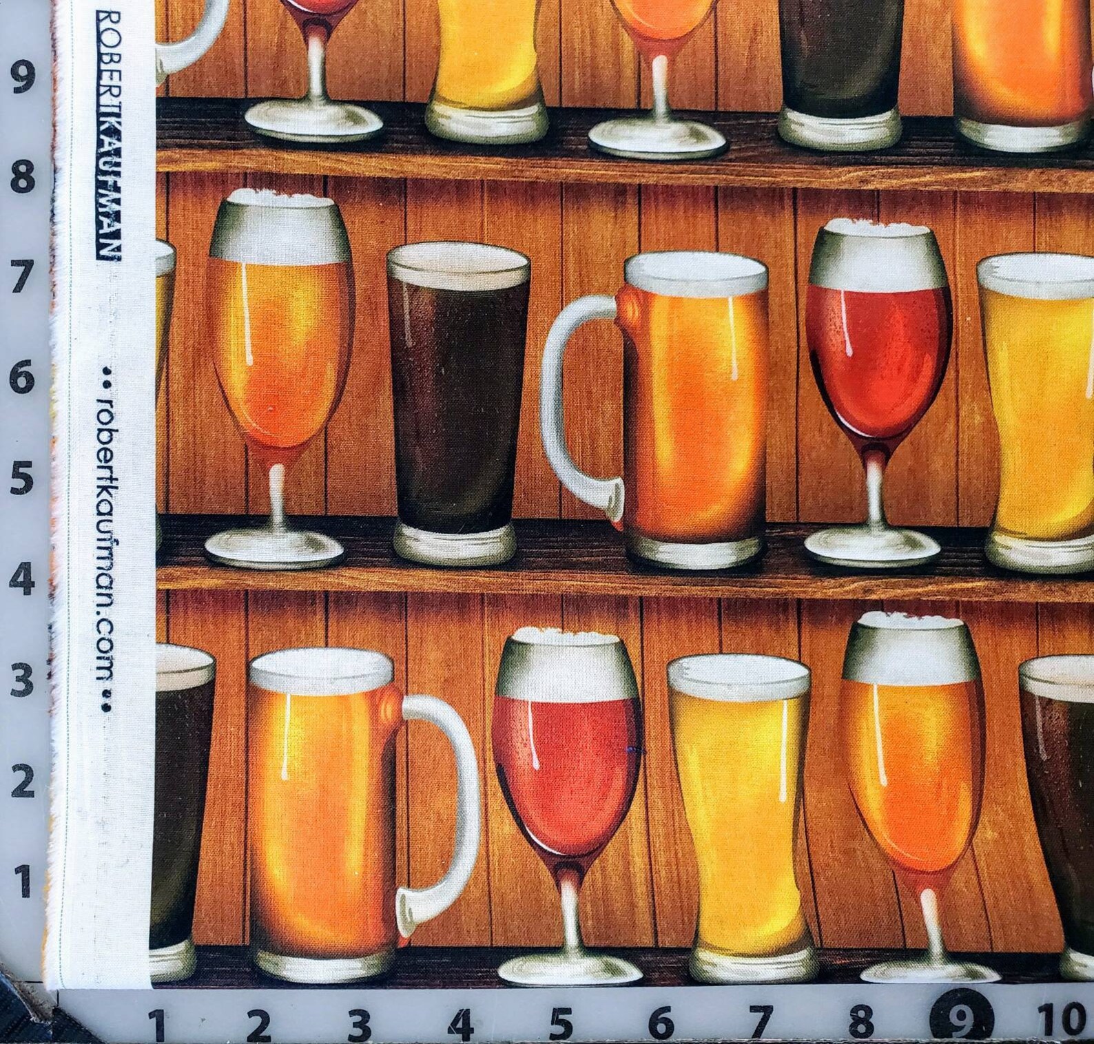 Beer Tap Ale Draft Brew Frosty. 100% Cotton Quilting Fabric Sold by 1/2 ...