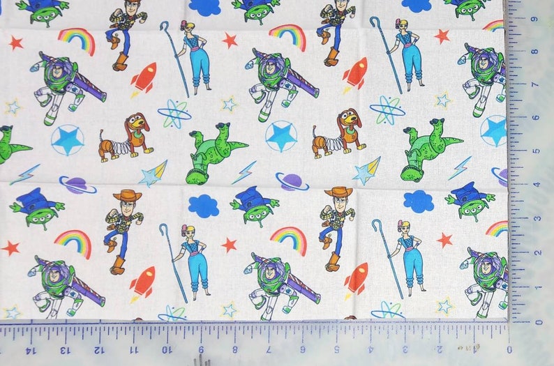Toy Story Print. 100% Cotton Quilting Fabric Pre-cut FAT 1/4 Yard ...