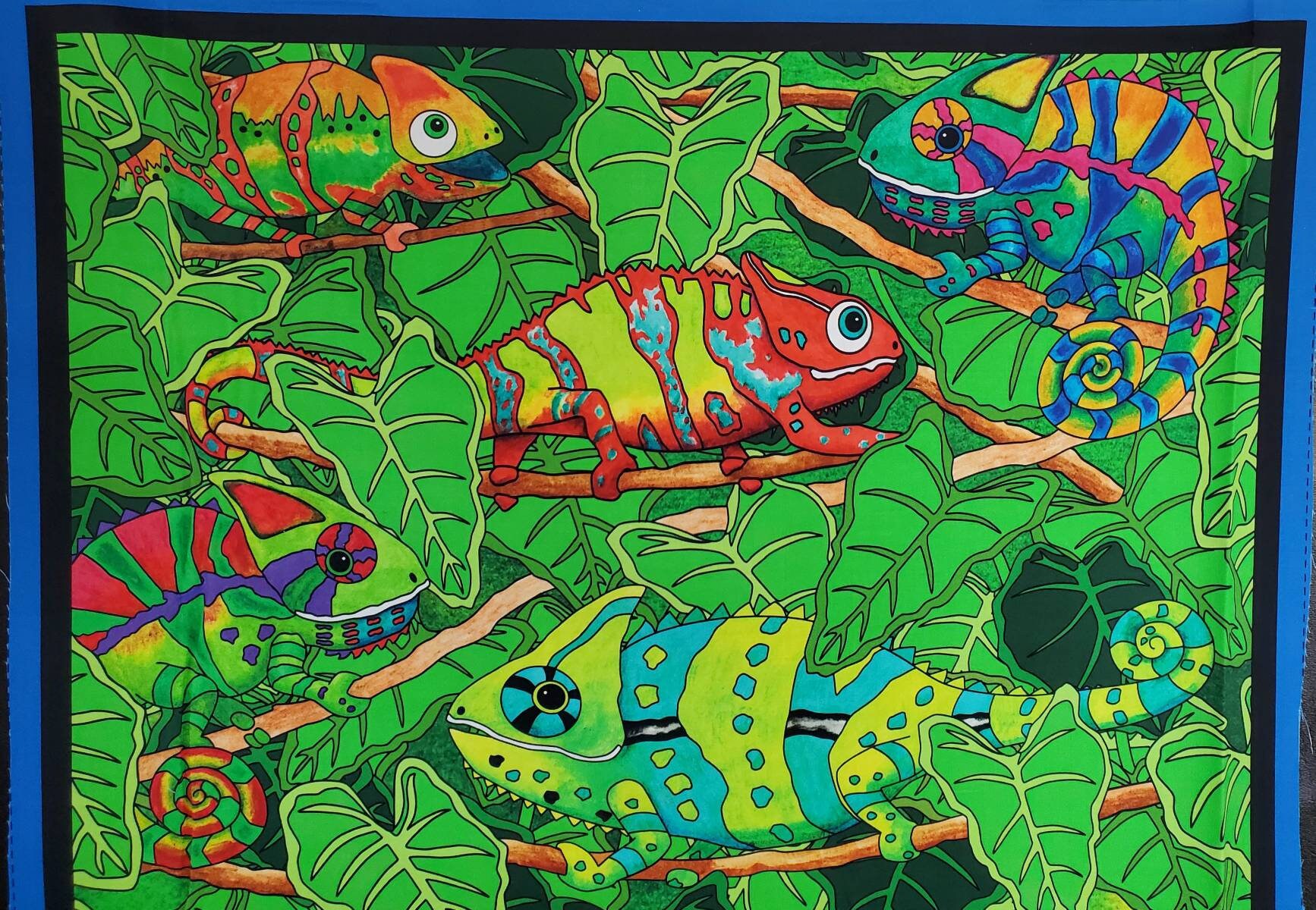 Super Cool Chameleons of All Colors and Sizes Lizard Panel. - Etsy