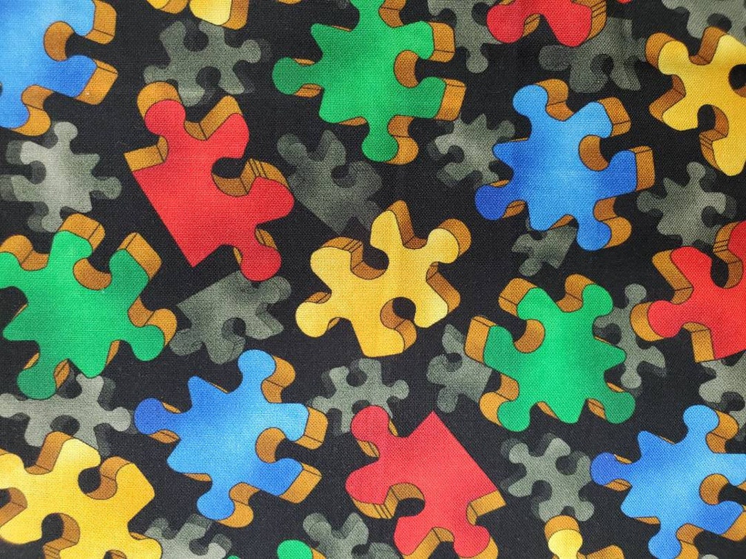 Colorful Floating Jigsaw Puzzle Pieces, 3d Look, Black Background ...