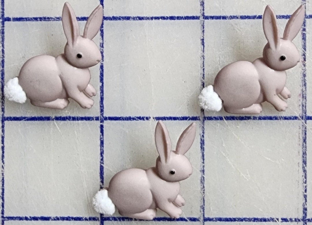 Colorful Fun Taupe Tan Bunny Rabbit With Fuzzy Tail. Nice Detail. 3 Fun ...