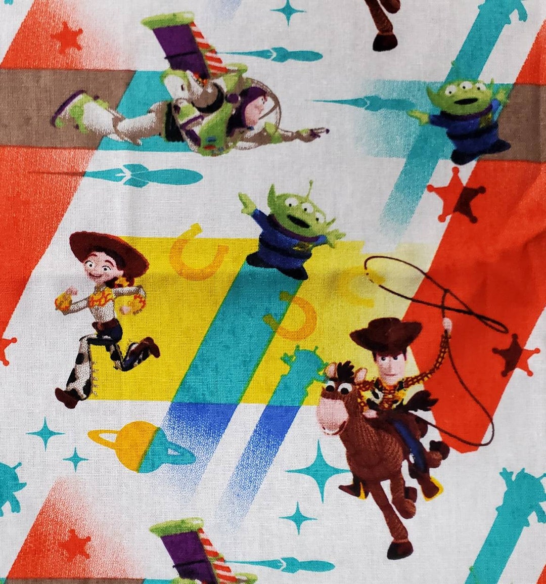 Toy Story Print. 100% Cotton Quilting Fabric Pre-cut FAT 1/4 Yard ...