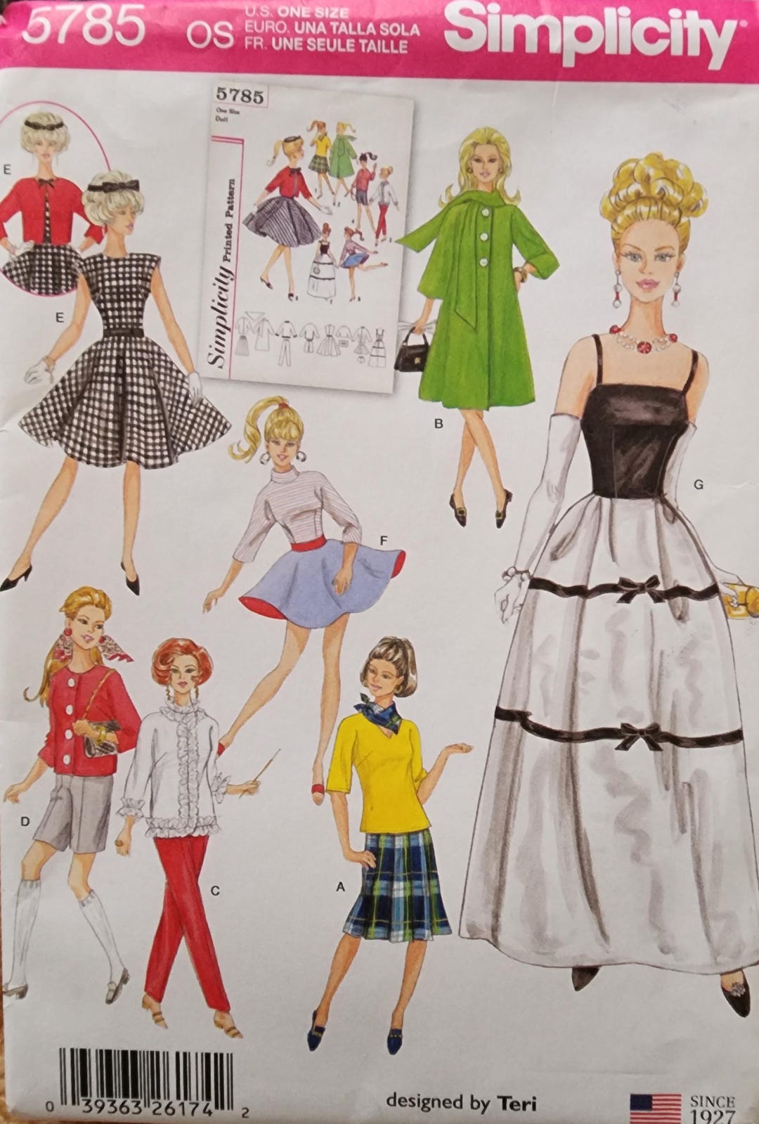 Simplicity 5785, Vintage Style Doll Cloths. Size 11 & 1/2" Dolls. New Uncut Paper Pattern. - Etsy