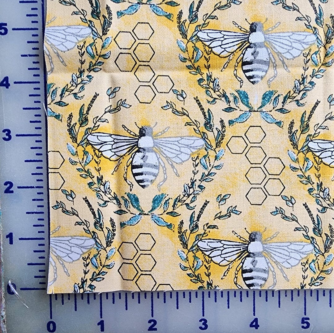 100% Cotton Fabric. Pre-cut FAT Quarter 1/4. Butter Yellow Background ...
