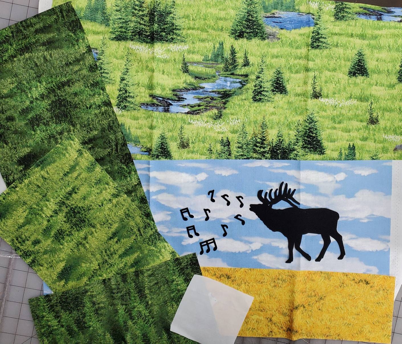 Elk Wallhanging Kit. Pre-cut Fusible Elk and Music Notes as Well as All ...