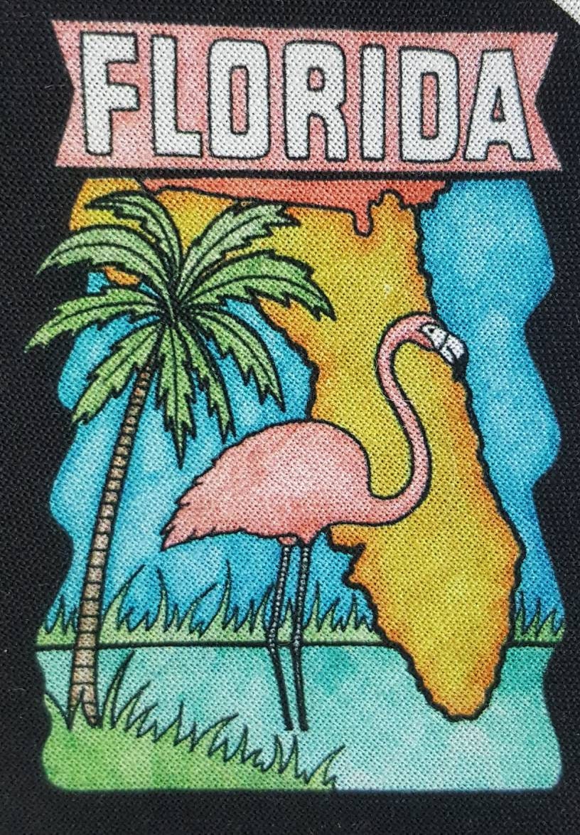 Historic State Travel Stickers on Black. 100% Cotton Quilting - Etsy