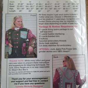 Junk-jeans Expo Jacket Exj-1016 Paper Pattern. New Un-cut Pattern. by ...